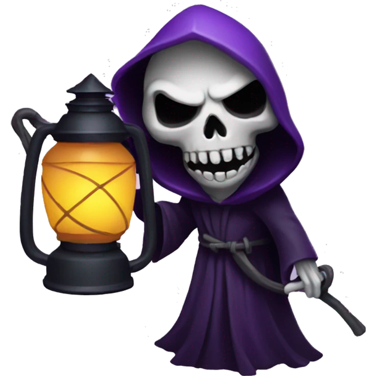 Creepy Purple grim reaper holding a lantern emoji | AI Emoji Generator