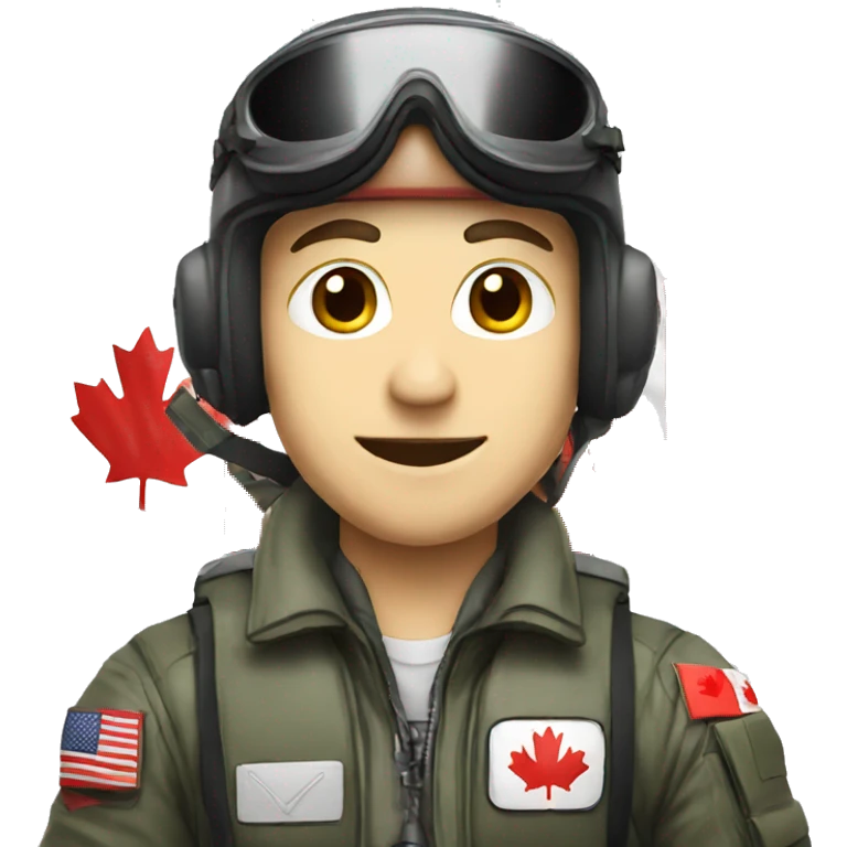 Fighter pilot with Canadian flag emoji | AI Emoji Generator