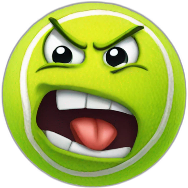 Angry tennis ball emoji | AI Emoji Generator