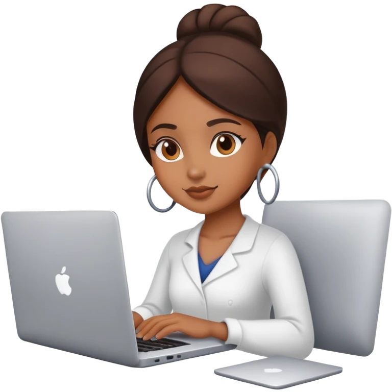 beautiful brown girl working on laptop emoji | AI Emoji Generator