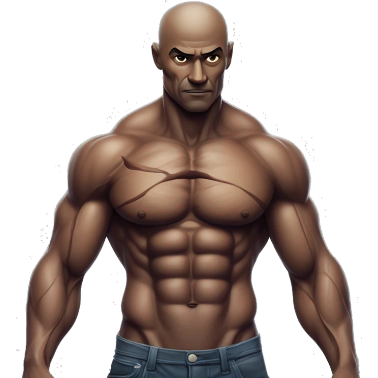 A muscular man with veins visible across his chest, but his arms are ...