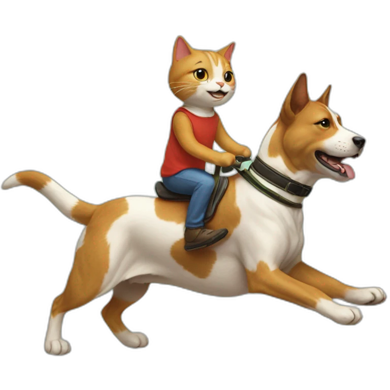 Cat riding dog emoji | AI Emoji Generator