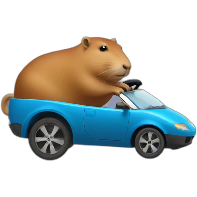 capybara driving a hot wheel emoji | AI Emoji Generator