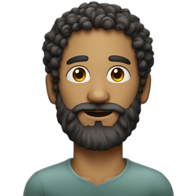 Curly man with long beard emoji | AI Emoji Generator