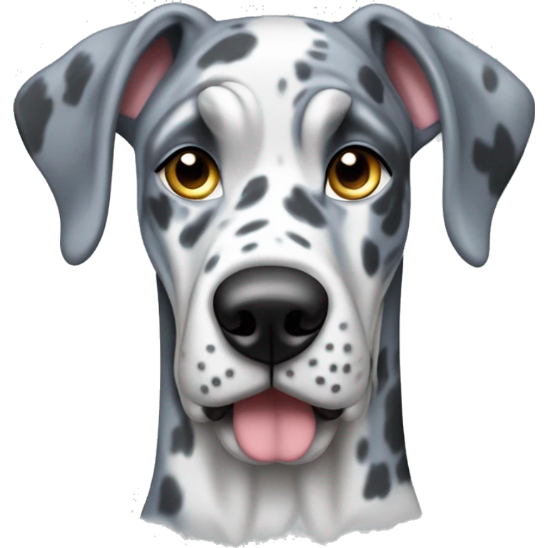 Blue Merle Great Dane with a gun emoji | AI Emoji Generator