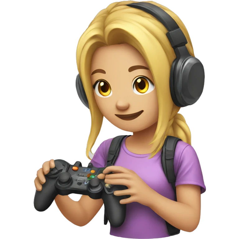 Gamer girl playing emoji | AI Emoji Generator