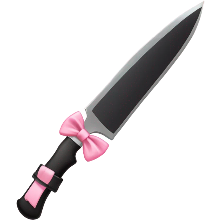 Black knife with cute light pink bow on handle cute emoji | AI Emoji ...