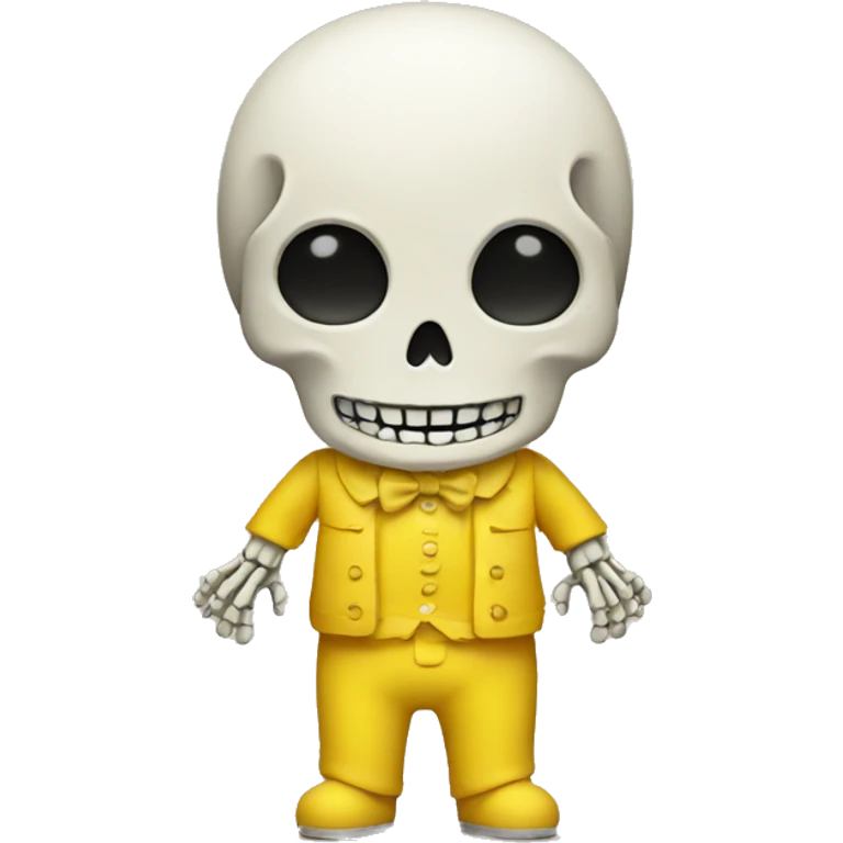 A Skeleton wearing yellow clothes emoji | AI Emoji Generator