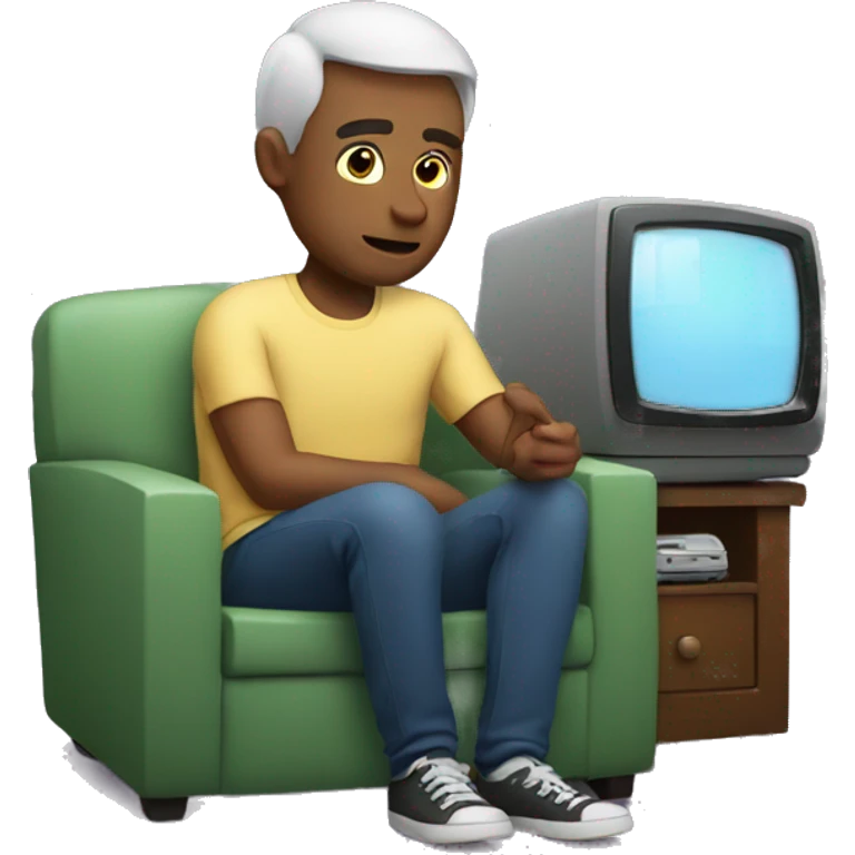 Man watching TV emoji | AI Emoji Generator