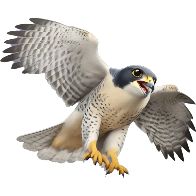 peregrine falcon smiling flying emoji | AI Emoji Generator