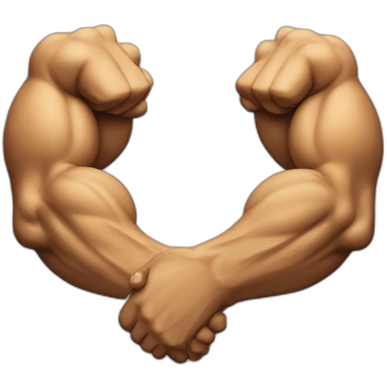 two arms with large biceps handshake emoji | AI Emoji Generator