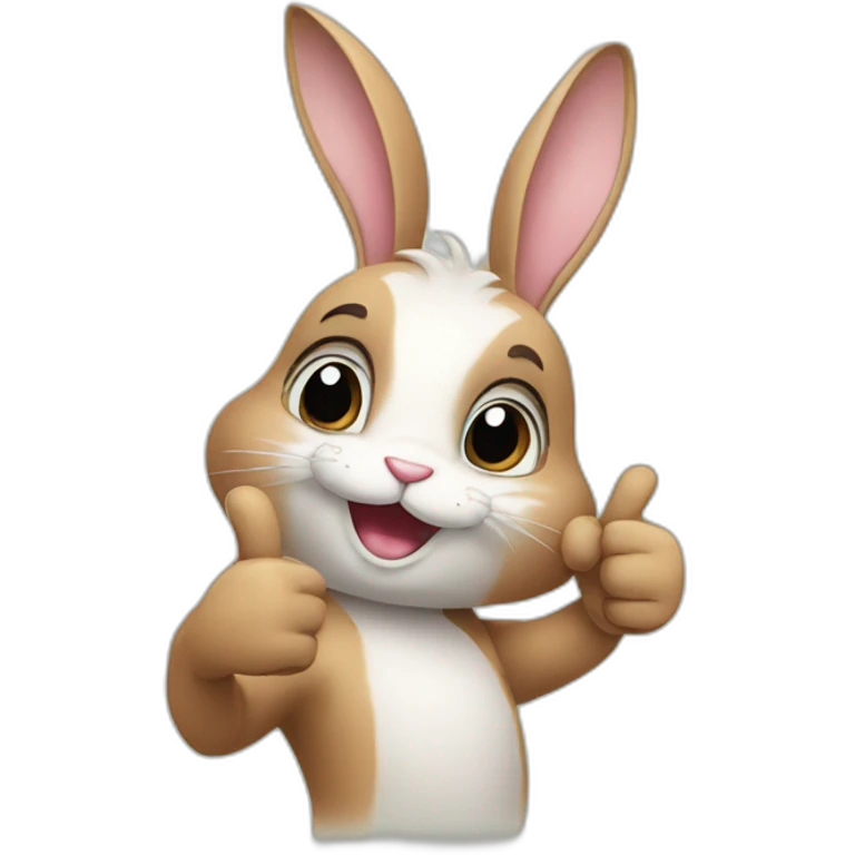 Cute rabbit thumbs up emoji | AI Emoji Generator