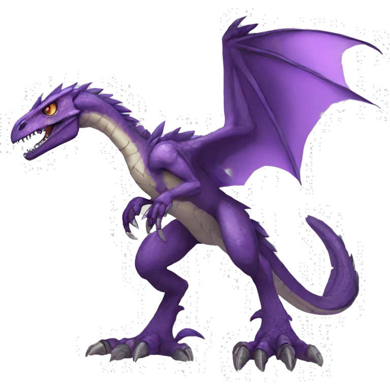 Edgy Purple Digimon-Fakemon-Velociraptor-Dragon-Mecha full body emoji ...