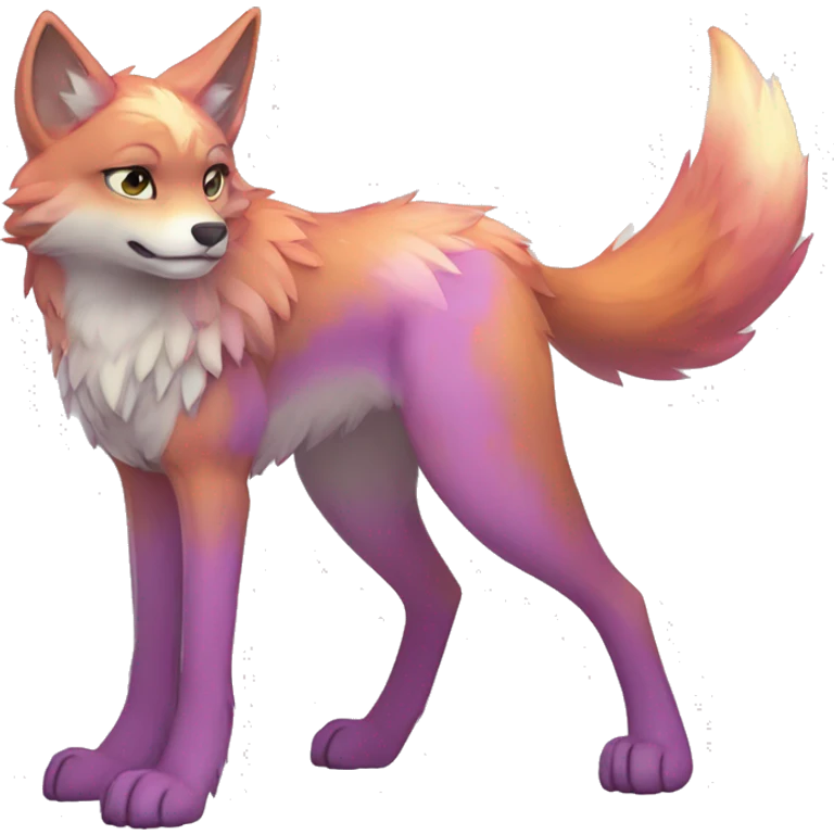 Colorful Shiny Fionbri-Falvie-sparkle-wolf-sona with markings full body ...