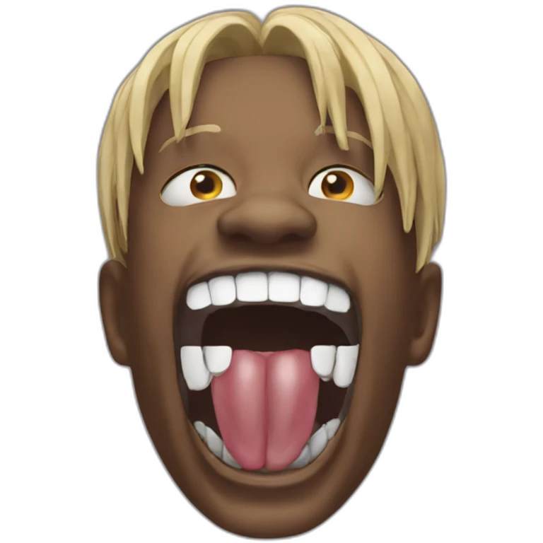 travis scott screaming with teeth grillz emoji | AI Emoji Generator