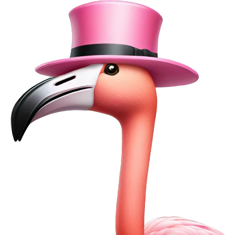 flamingo with top hat giving a side eye emoji | AI Emoji Generator