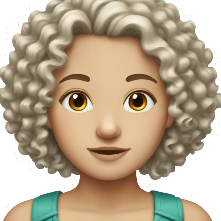 Curly hair white girl emoji | AI Emoji Generator