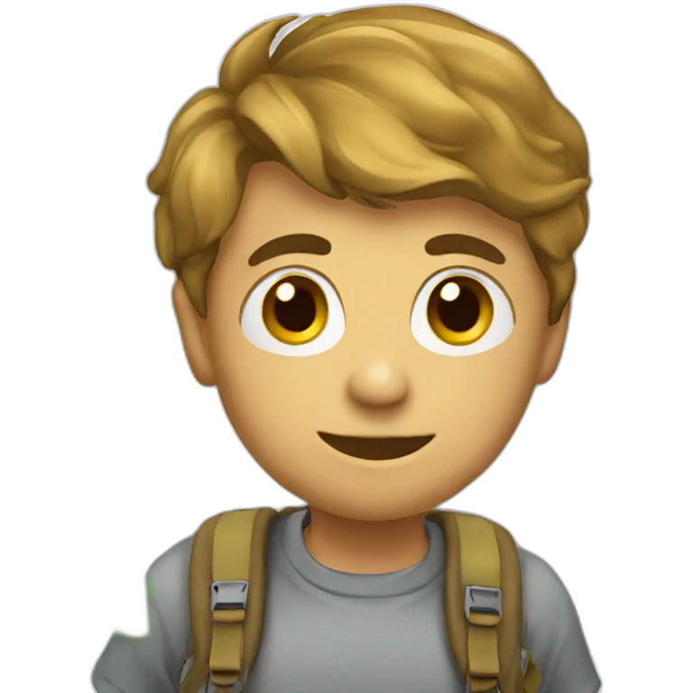 An emoji of a student with backpack emoji | AI Emoji Generator