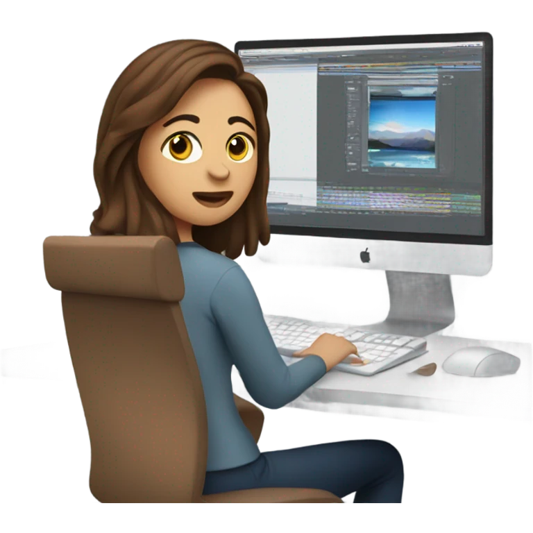 video editor woman brown hair emoji | AI Emoji Generator