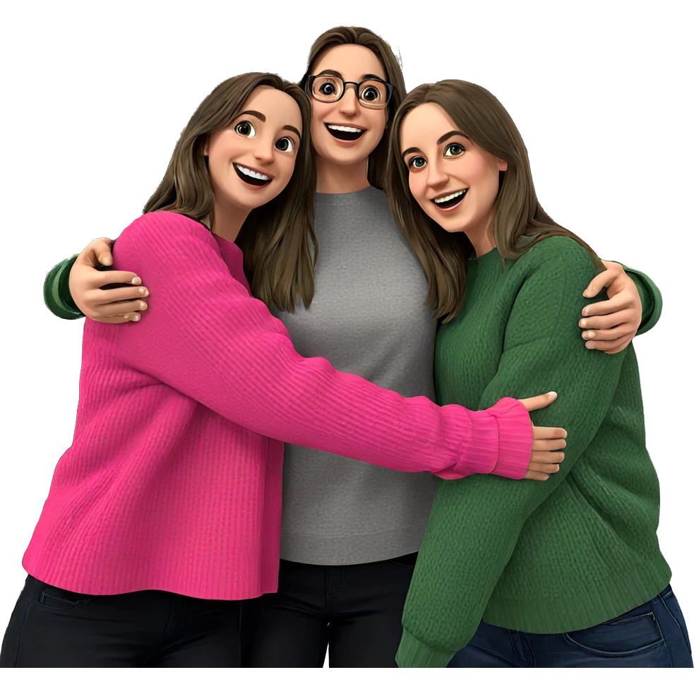 smiling friends indoors together emoji | AI Emoji Generator
