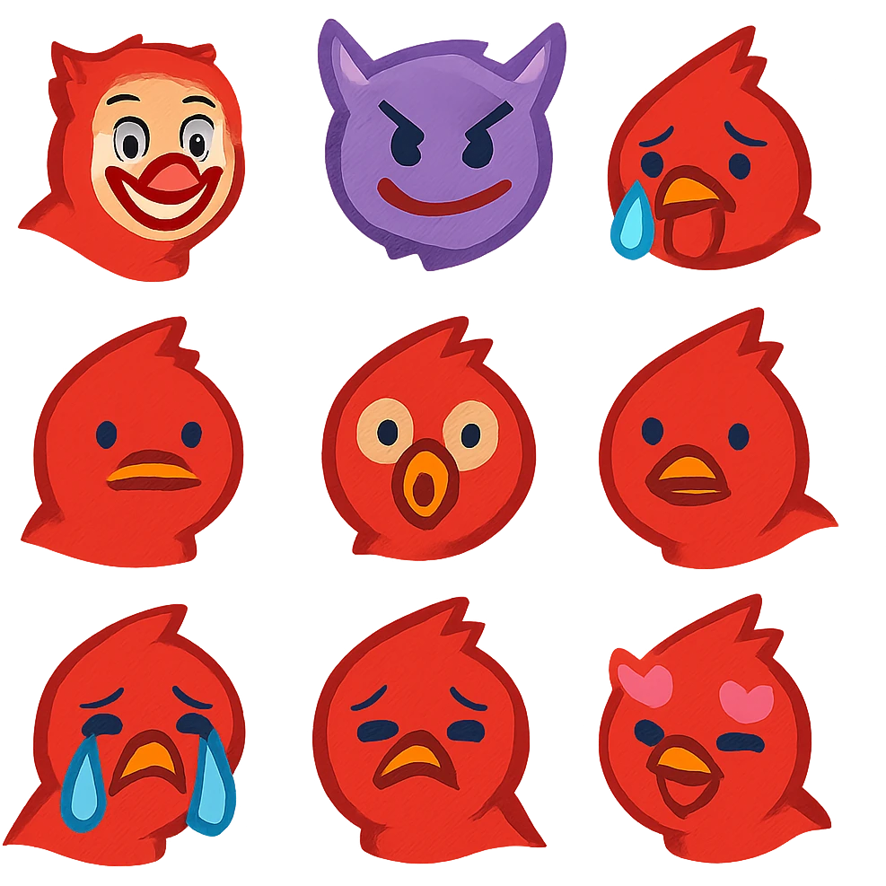 Cardinal without branch emoji | AI Emoji Generator