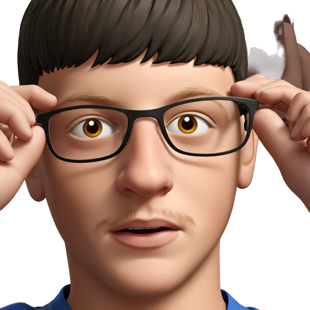 boy adjusting glasses portrait emoji | AI Emoji Generator