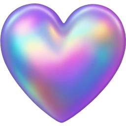 Iridescent blue heart emoji | AI Emoji Generator