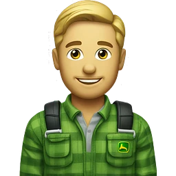 Farmer driving John Deere tractor emoji | AI Emoji Generator
