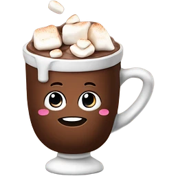 Hot chocolate with marshmallows Christmas themed emoji | AI Emoji Generator