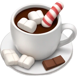 Hot chocolate with marshmallows Christmas themed emoji | AI Emoji Generator