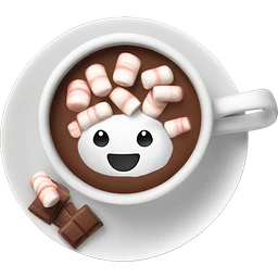 Hot chocolate with marshmallows Christmas themed emoji | AI Emoji Generator