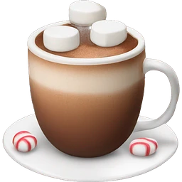 Hot chocolate with marshmallows Christmas themed emoji | AI Emoji Generator