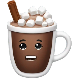 Hot chocolate with marshmallows Christmas themed emoji | AI Emoji Generator