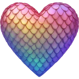 Iridescent blue heart emoji | AI Emoji Generator