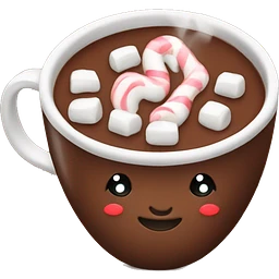 Hot chocolate with marshmallows Christmas themed emoji | AI Emoji Generator