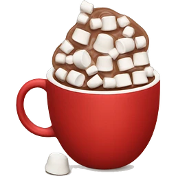 Hot chocolate with marshmallows Christmas themed emoji | AI Emoji Generator