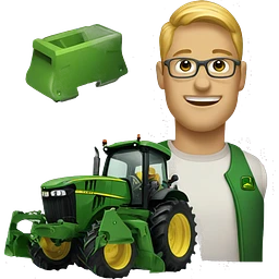 Farmer driving John Deere tractor emoji | AI Emoji Generator