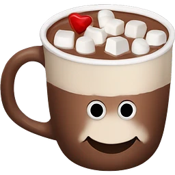 Hot chocolate with marshmallows Christmas themed emoji | AI Emoji Generator