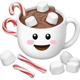 Hot chocolate with marshmallows Christmas themed emoji | AI Emoji Generator