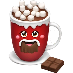 Hot chocolate with marshmallows Christmas themed emoji | AI Emoji Generator