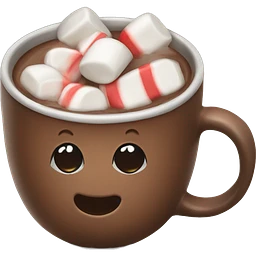 Hot chocolate with marshmallows Christmas themed emoji | AI Emoji Generator
