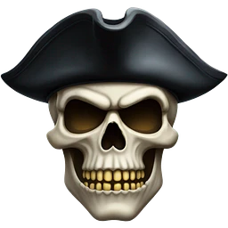 Skull wearing pirate hat emoji | AI Emoji Generator