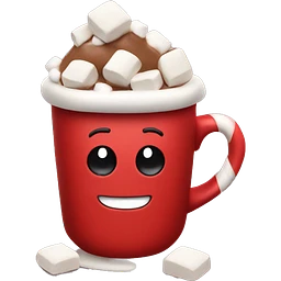 Hot chocolate with marshmallows Christmas themed emoji | AI Emoji Generator