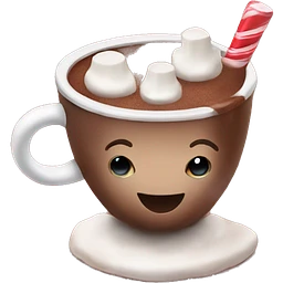 Hot chocolate with marshmallows Christmas themed emoji | AI Emoji Generator
