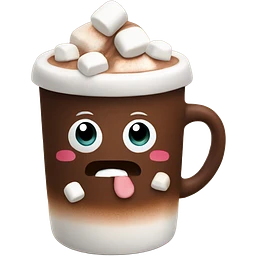 Hot chocolate with marshmallows Christmas themed emoji | AI Emoji Generator