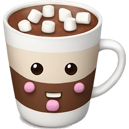 Hot chocolate with marshmallows Christmas themed emoji | AI Emoji Generator