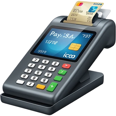 Icono de una terminal de pago con una tarjeta PAGANDO POS emoji | AI ...