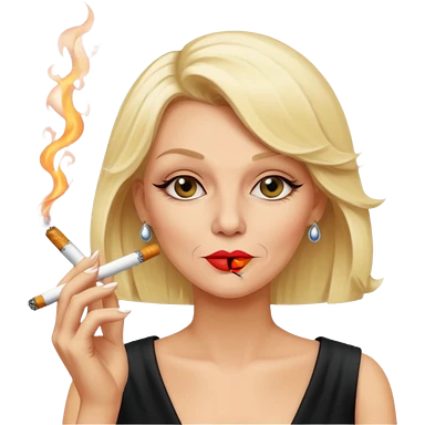 An old blonde diva smoking a cigarette emoji | AI Emoji Generator