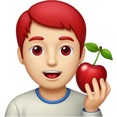 cherry eating man emoji | AI Emoji Generator