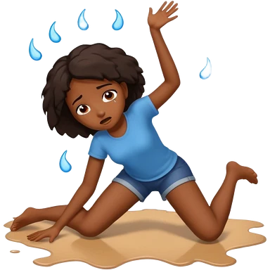 Black girl Falling to the floor hurt emoji | AI Emoji Generator